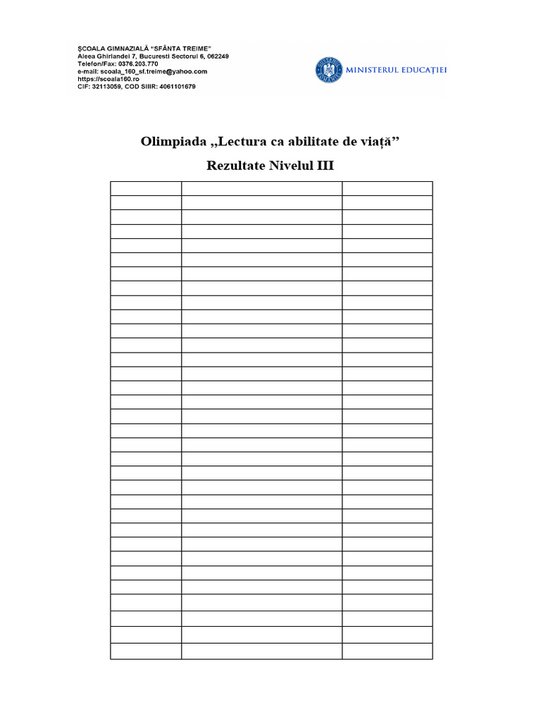 Rezultate Nivel3 | PDF