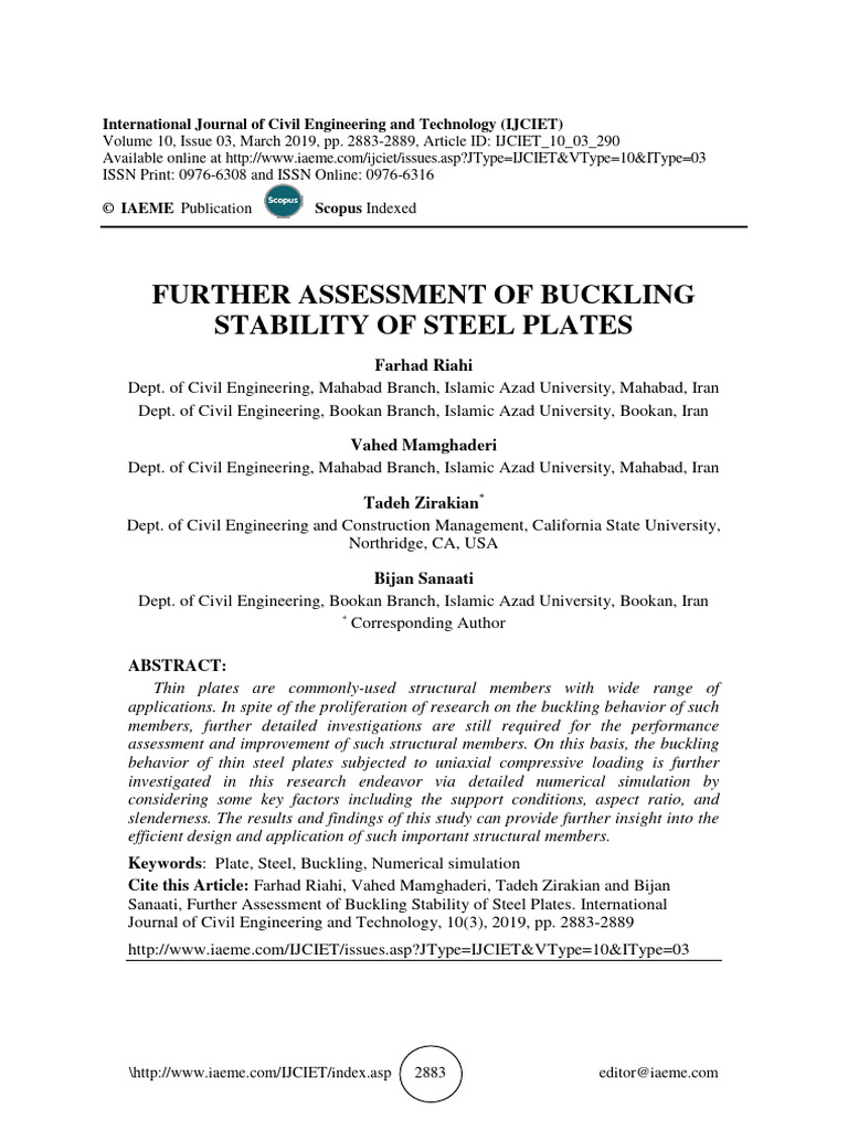 Further Assessment of Buckling Stability | PDF | Buckling | Young's Modulus