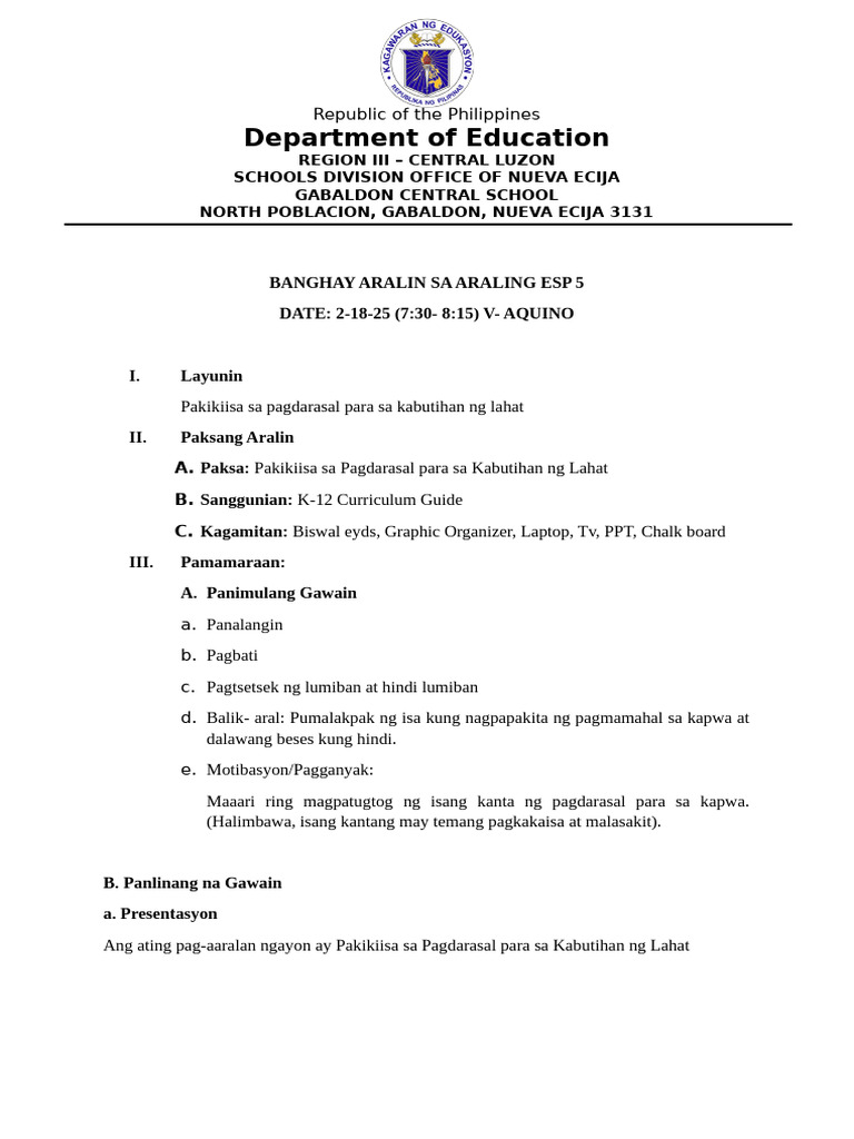 DLP in Esp 5 m2 d2 | PDF