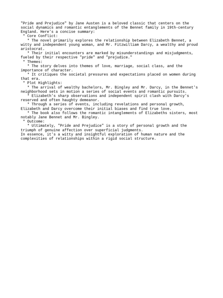 Pride and Prejudice 1 | PDF