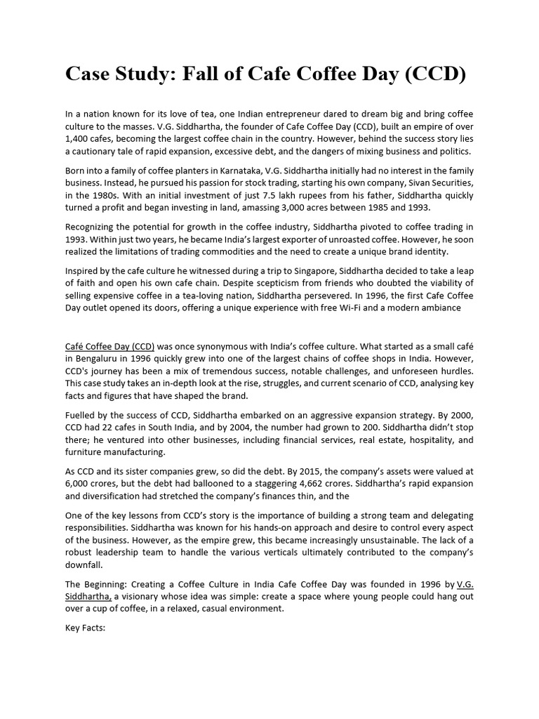 Case Study For Discussion - Pre Read Material | PDF | Coffeehouse | Economies