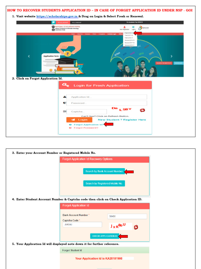 How To Recover Application Id - 2020-21 | PDF