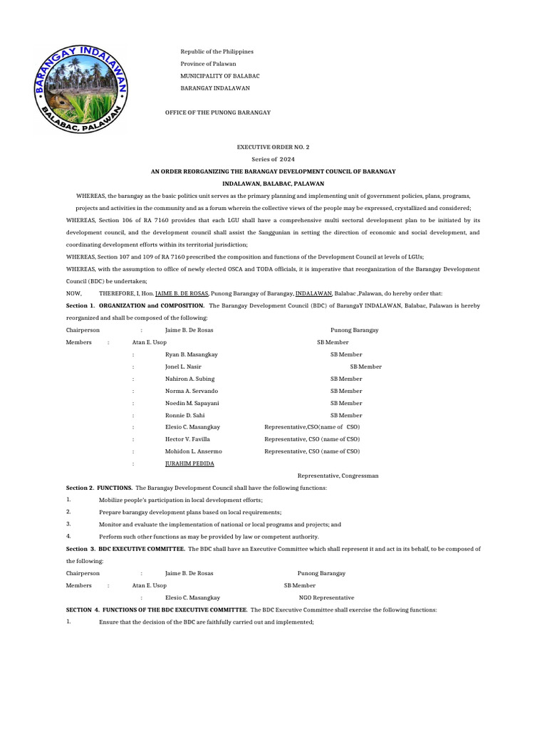 Barangay Development Council | PDF | Governance | Justice