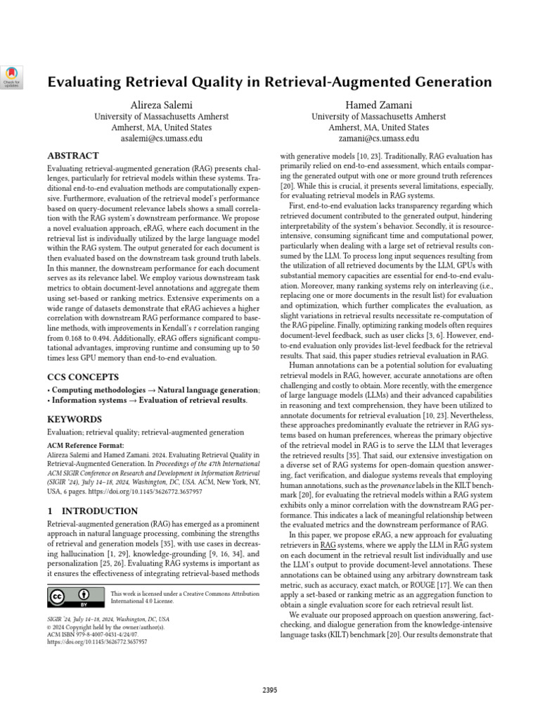 Evaluating Retrieval Quality in Retrieval-Augmented Generation | PDF | Information Retrieval ...