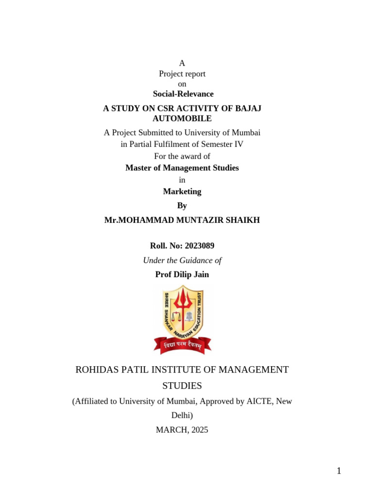 bajaj | PDF | Corporate Social Responsibility | Sustainability