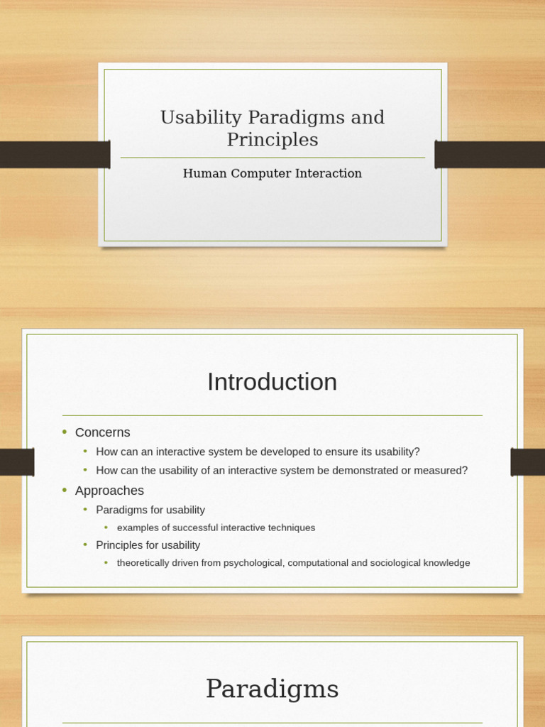 Usability Paradigms and Principles | PDF | Human–Computer Interaction ...