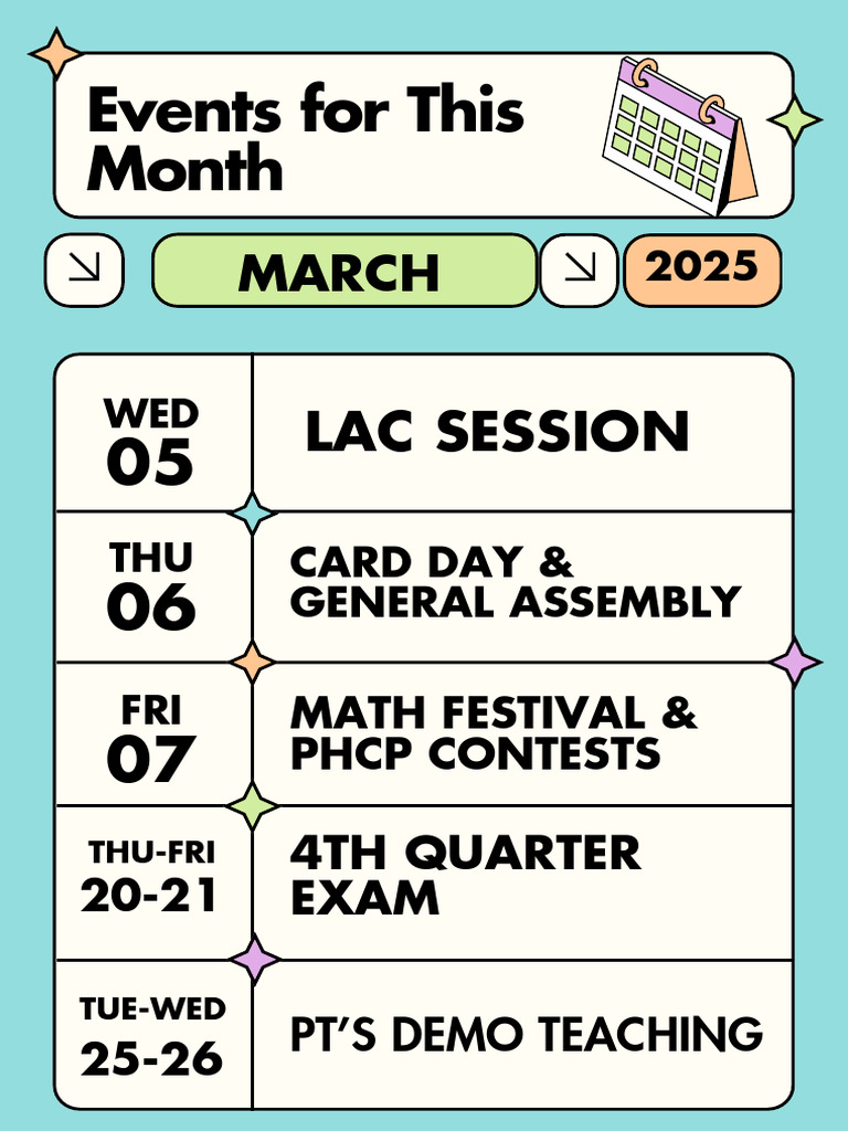 Colorful Retro Bold Style Schedule Event Flyer | PDF