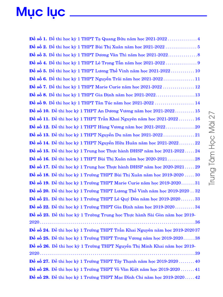 Tuyển Tập Đề Thi HK1 Lớp 11 | PDF