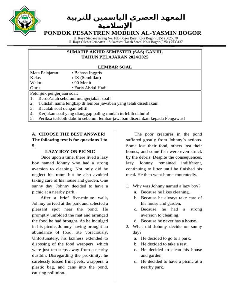 Muroja'ah Bahasa Inggris 3 | PDF