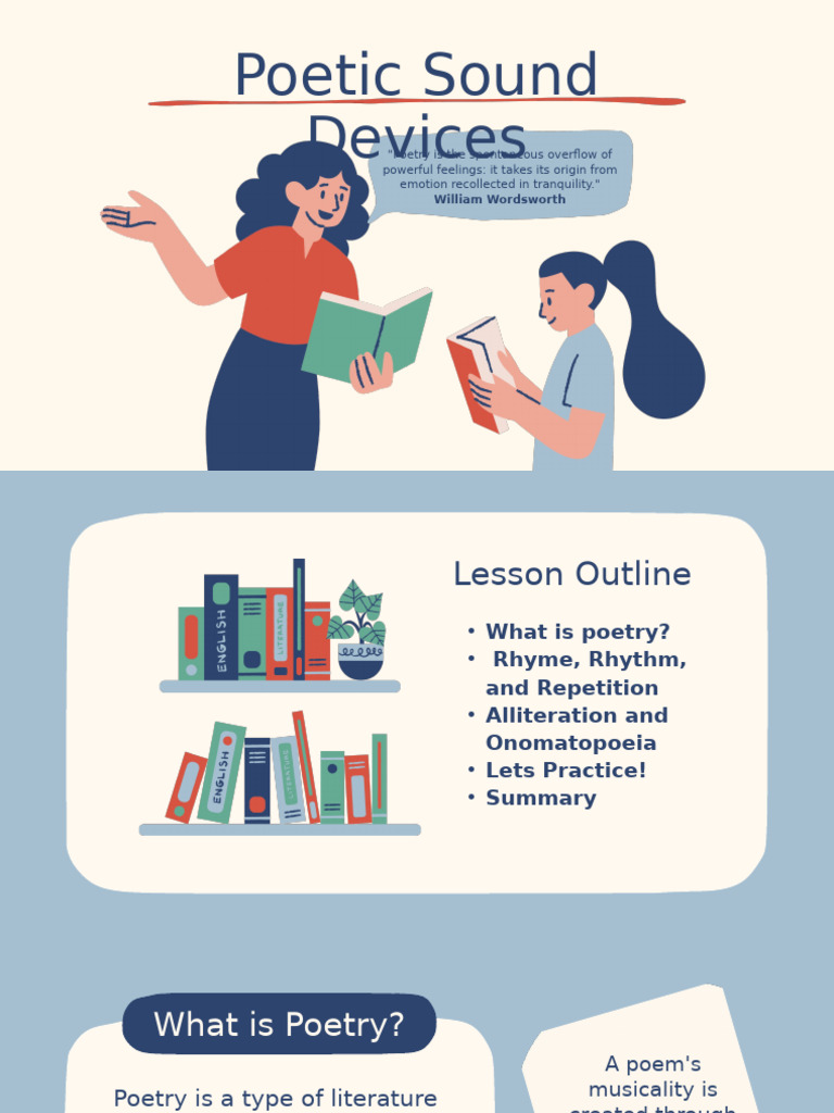 Poetic Sound Devices Presentation | PDF | Poetry | Phonaesthetics