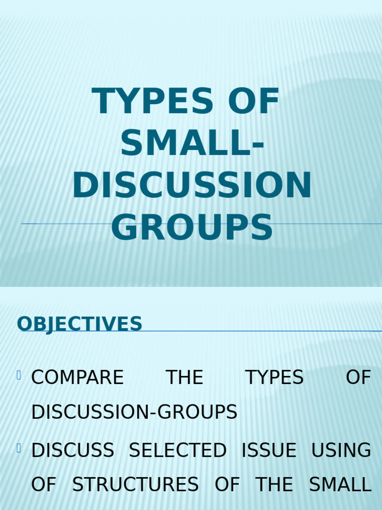 Types of Small-Discussion Groups | PDF | Brainstorming | Lecture