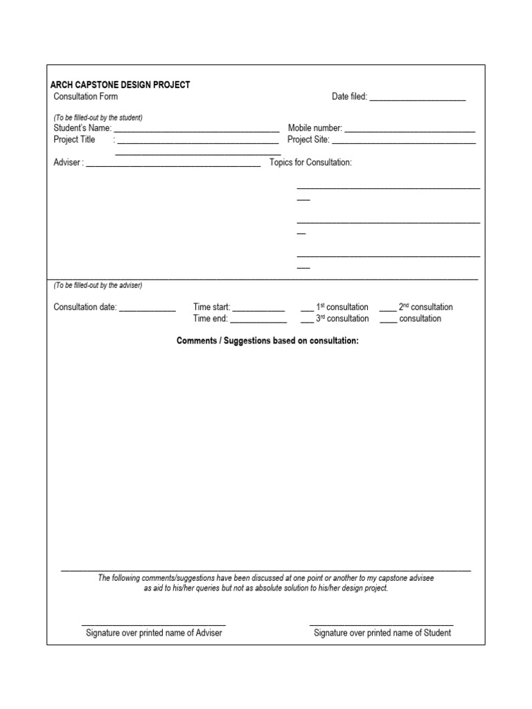 Capstone Design Project Consultation Form | PDF