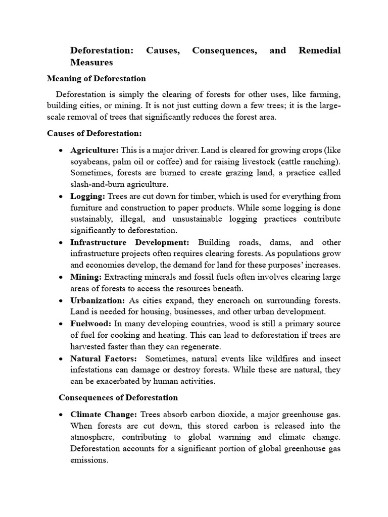 Unit-3 Environmental Studies Deforestation | PDF | Deforestation | Forests