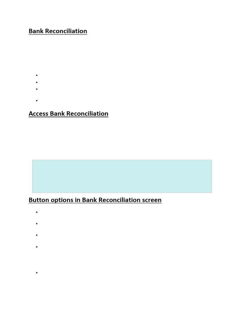 Bank Reconciliation - Notes | PDF | Debits And Credits | Personal Finance