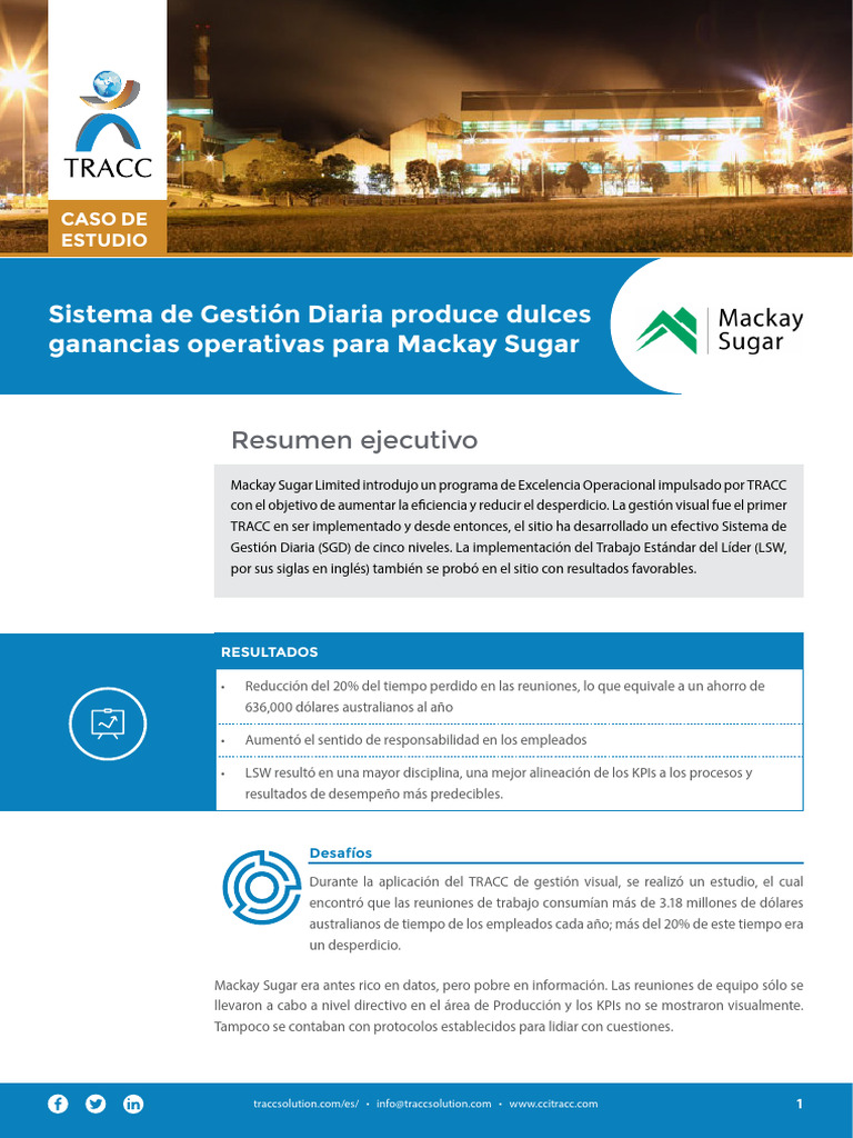 Mejora de Eficiencia en Mackay Sugar | PDF | Indicador de rendimiento ...