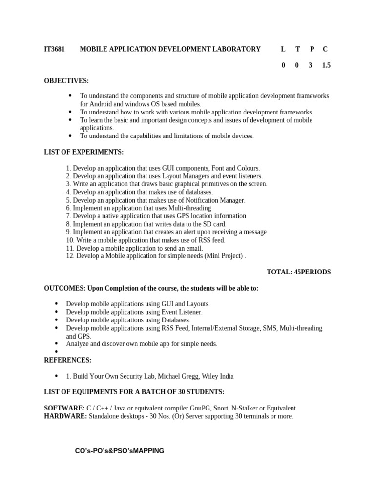 Mad Syllabus | PDF | Mobile App | Graphical User Interfaces