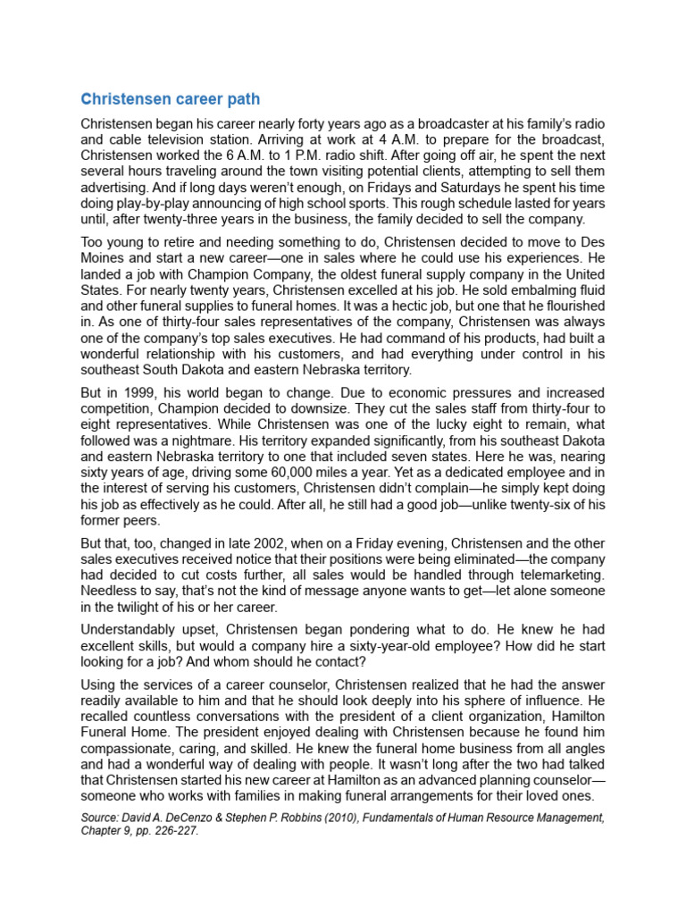 HRM - C8 - Christensen Career Path (Handout) | PDF