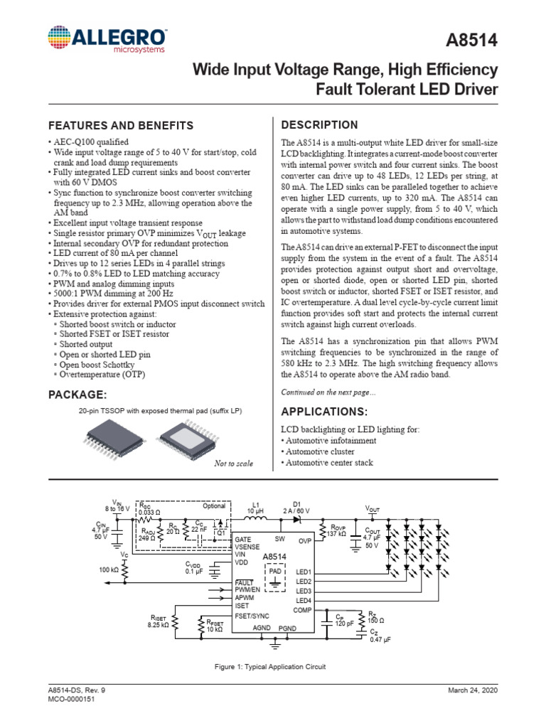 A8514 Datasheet | PDF | Light Emitting Diode | Electromagnetism