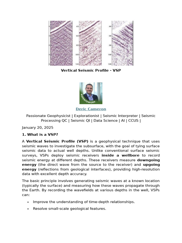 Vertical Seismic Profile Guide | PDF | Reflection Seismology | Seismology
