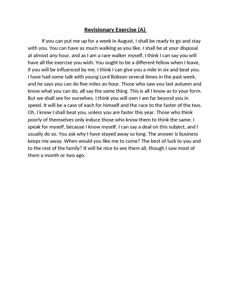 Revisionary Exercise | PDF