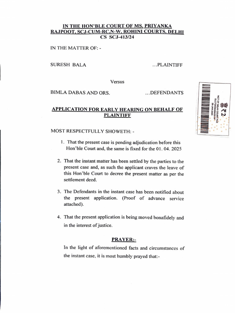 Suresh Bala Early Hearing | PDF