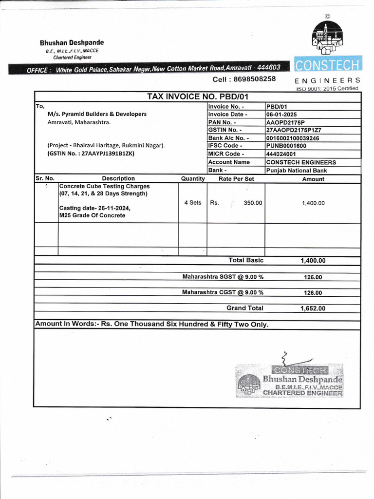 Tax Invoice for Pyramid Builders | PDF