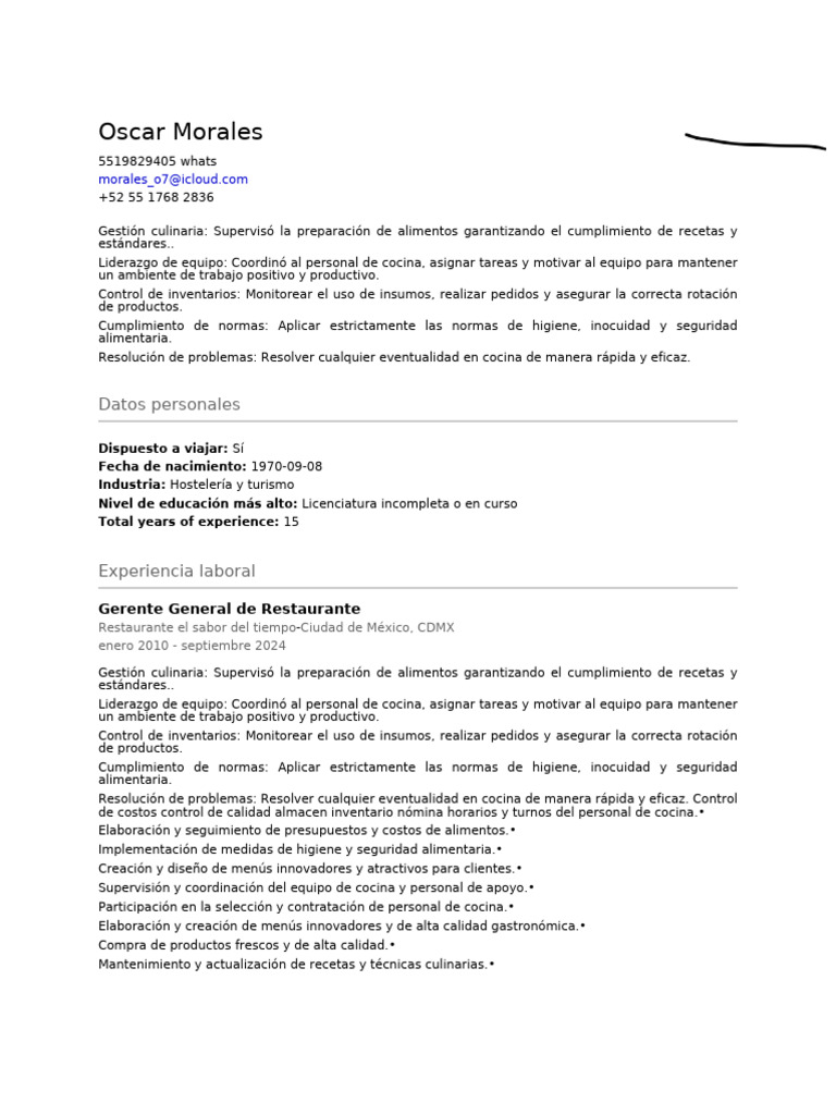 Gerente de Restaurante: Gestión Culinaria y Liderazgo | PDF | Artes ...