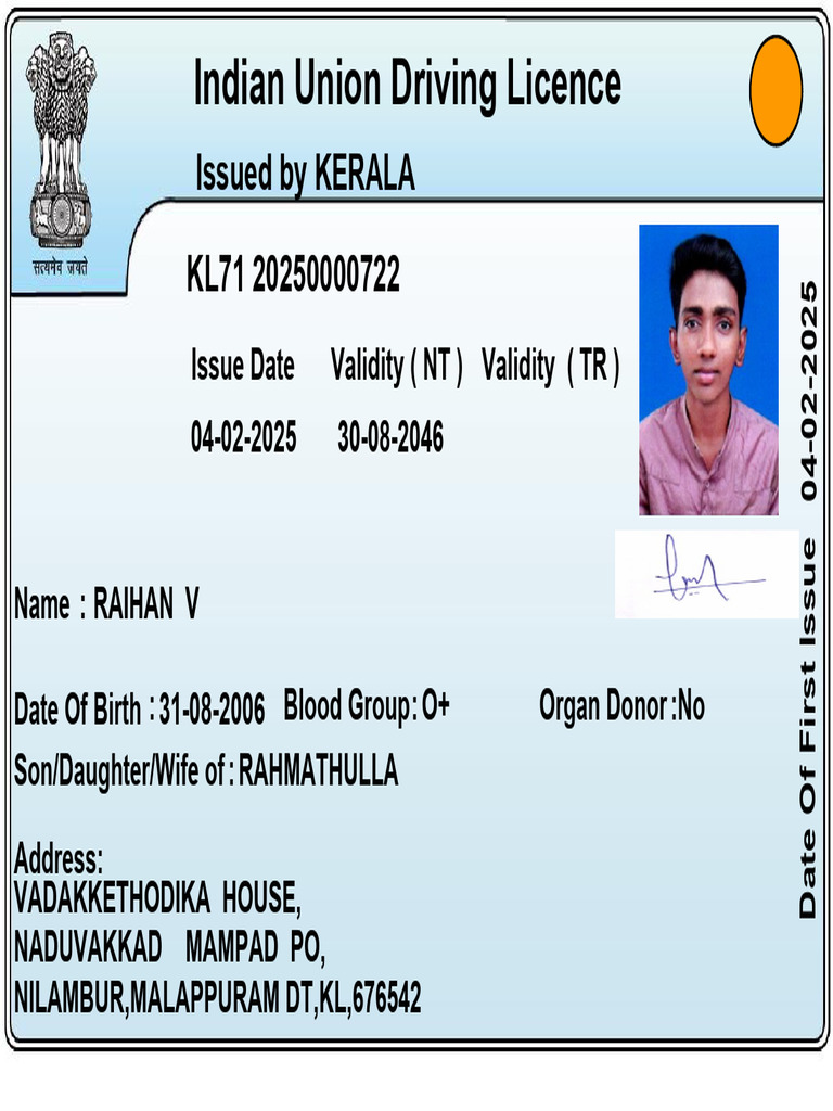 Indian Driving Licence Details | PDF
