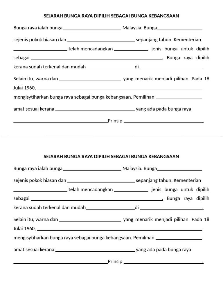 Bunga Raya Ialah Bunga Kebangsaan Malaysia | PDF
