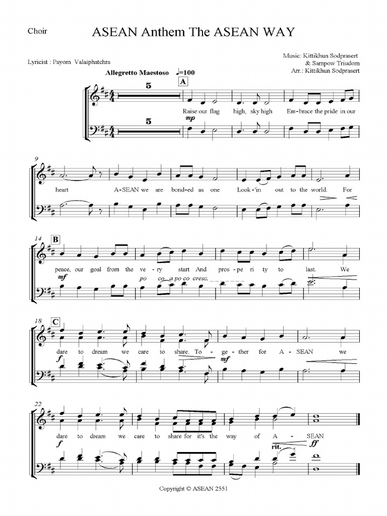Asean Anthem | PDF