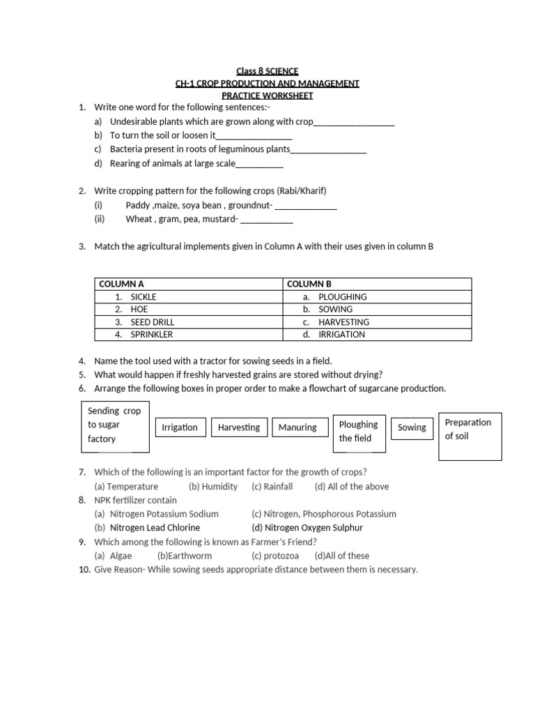 Class 8 Science Practice Worksheet1 2223 | PDF | Microorganism | Bacteria