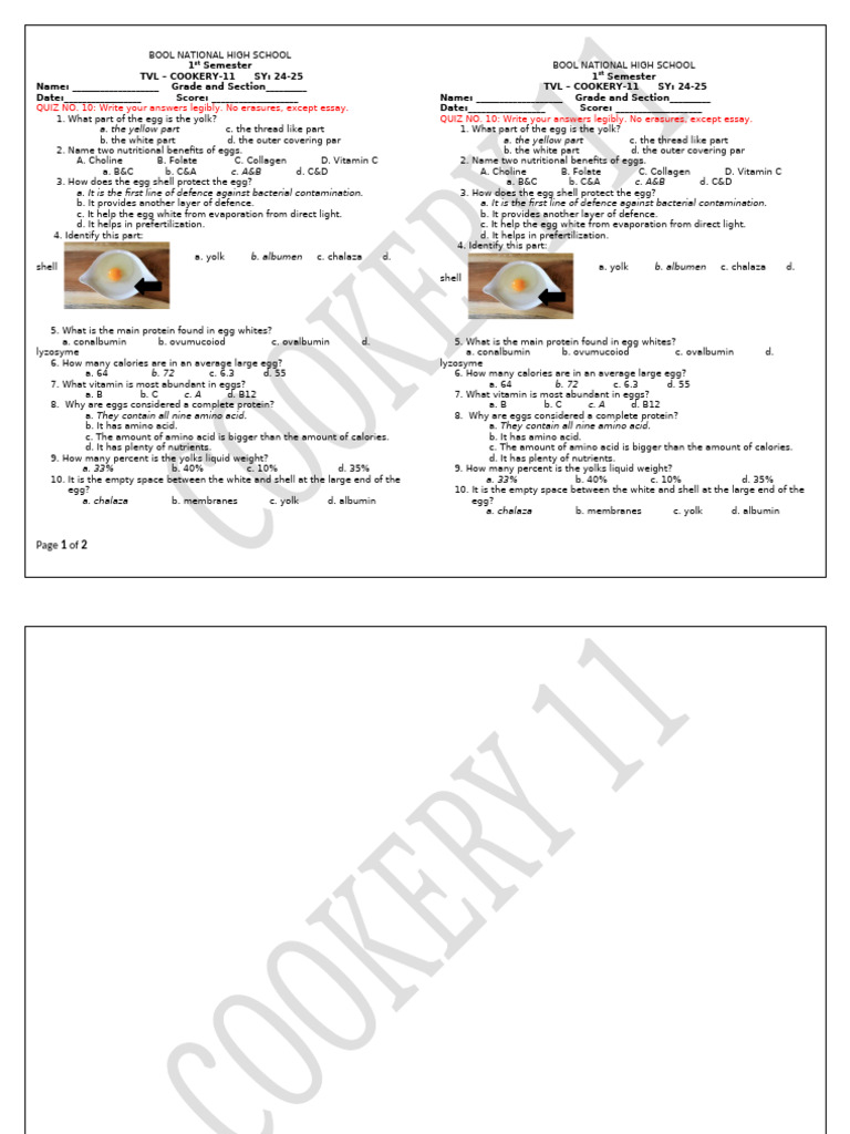 COK Q10 | PDF | Egg White | Yolk