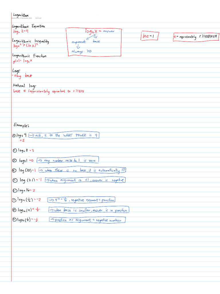 Logarithms and Logarithmic Functions | PDF