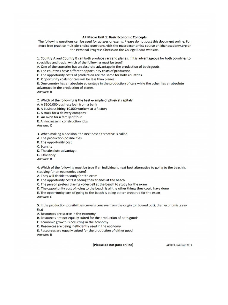 Macro - Unit 1 ACDC MCQ | PDF