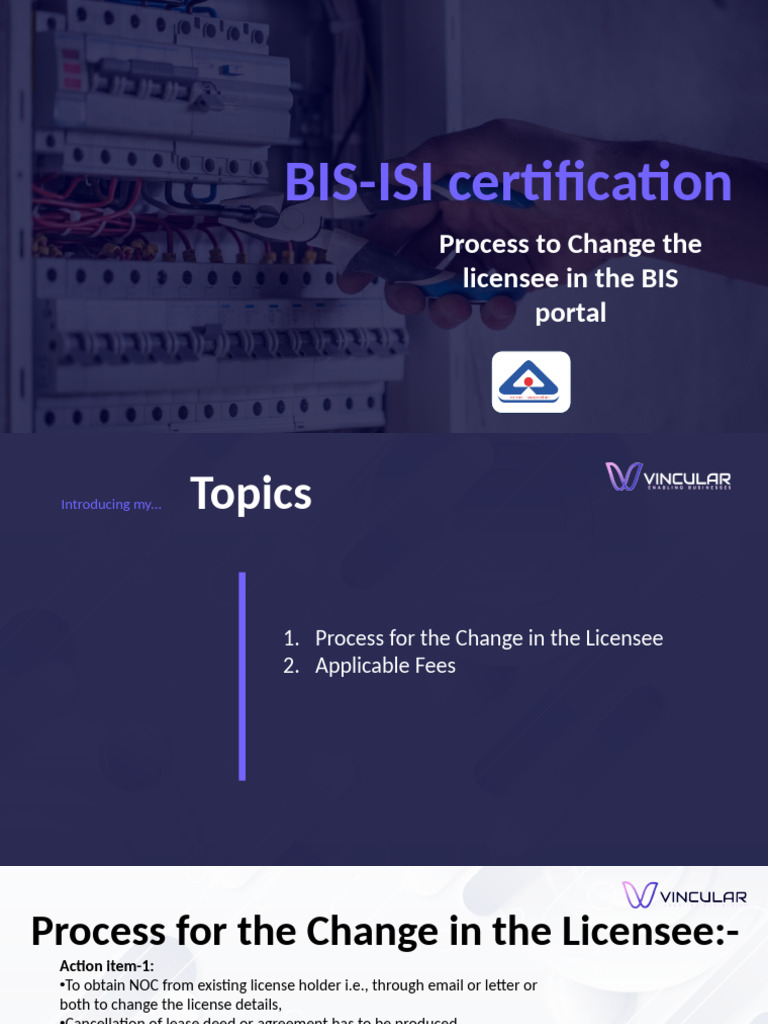 BIS-ISI License Change Process Guide | PDF