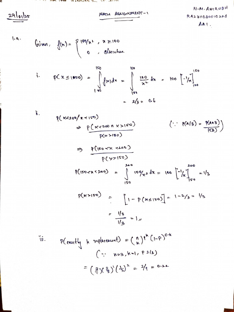 January 29 2025 Math Assignment | PDF