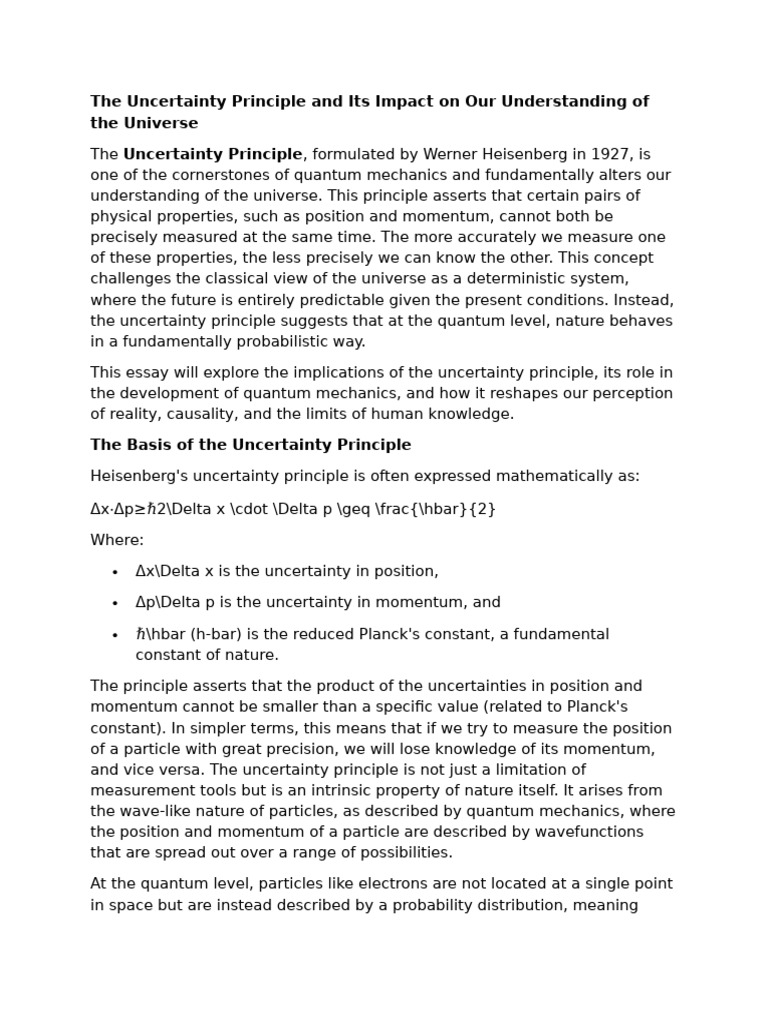 Heisenberg's Uncertainty Principle Explained | PDF | Uncertainty ...