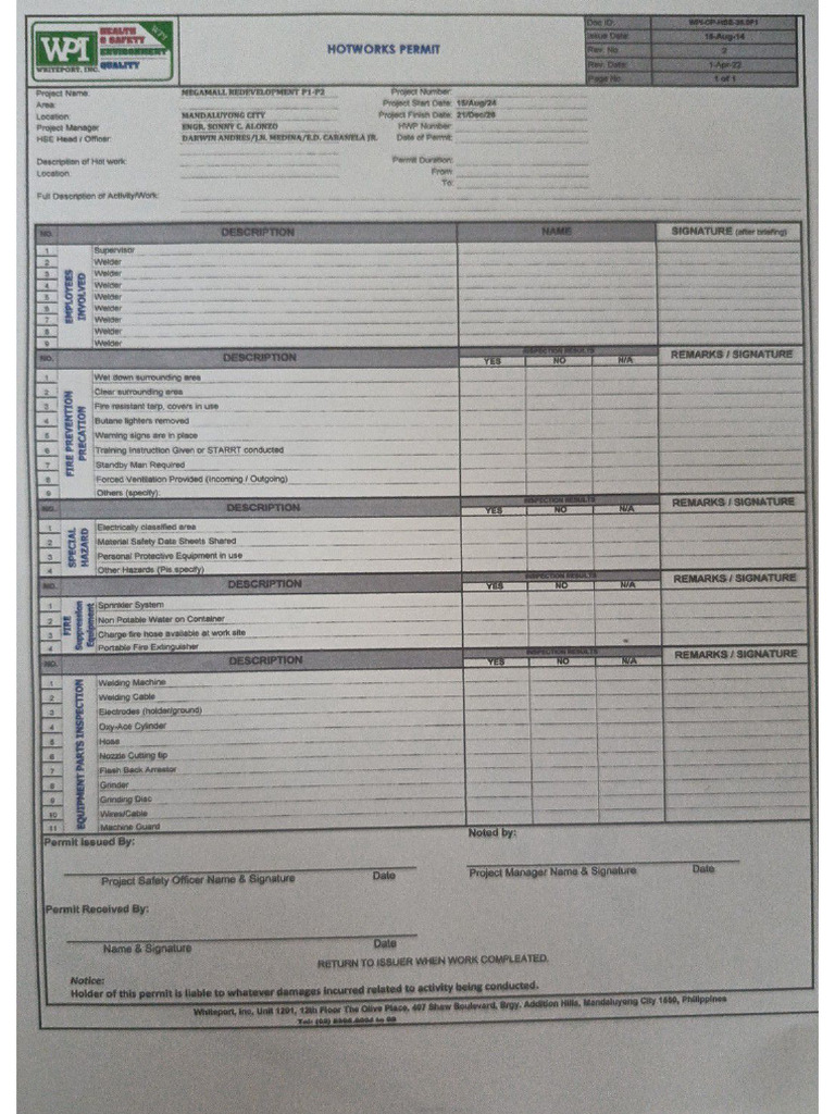 Daily manpower with activity | PDF