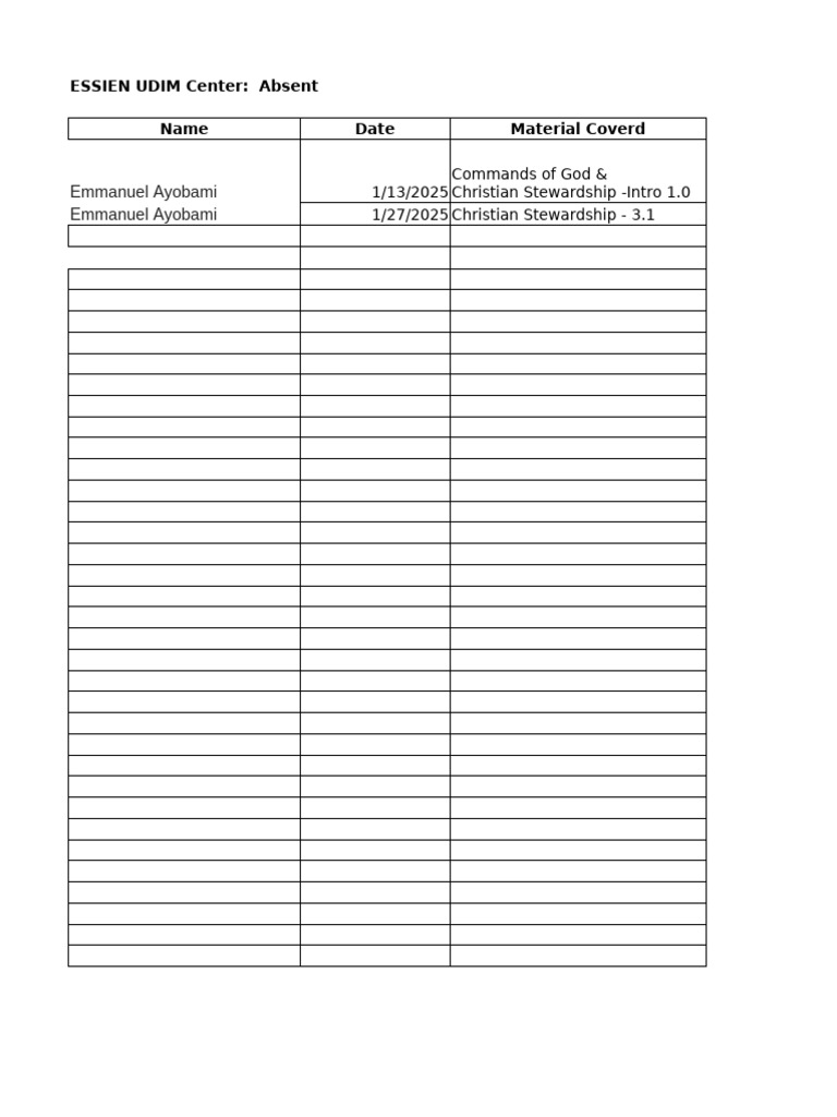 Absent-Tracking-For All Essien Udim | PDF