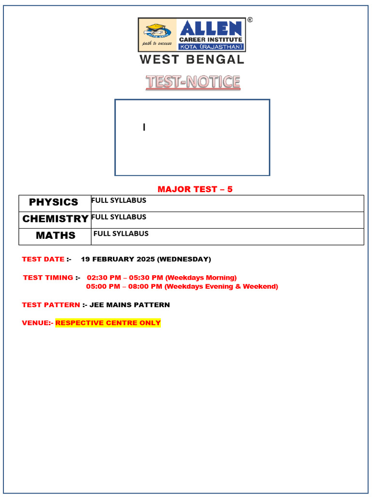 SESSION: - (2024-25) D Vision: - Iit-Jee Class: - Nurture PHASE: - 1 | PDF