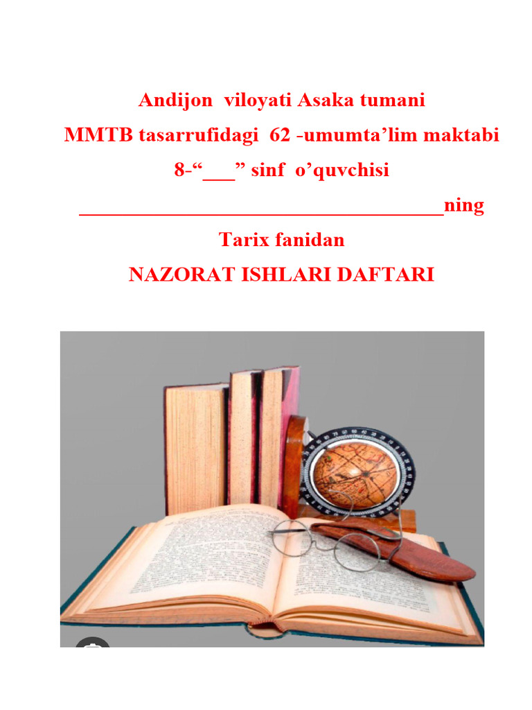 8-Sinf o ZB Nazorat Ishi | PDF