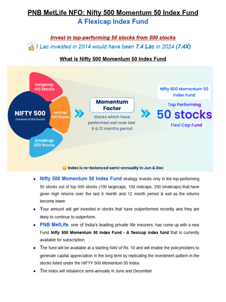 PNB Nifty500 Momentum50 Fund | PDF | Investing | Insurance