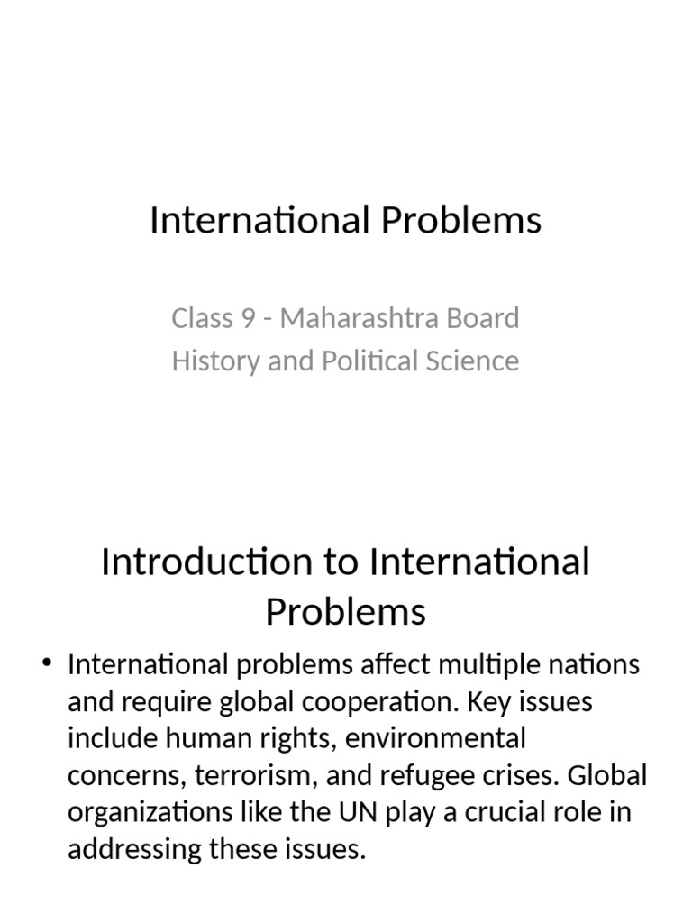 International Problems Presentation | PDF