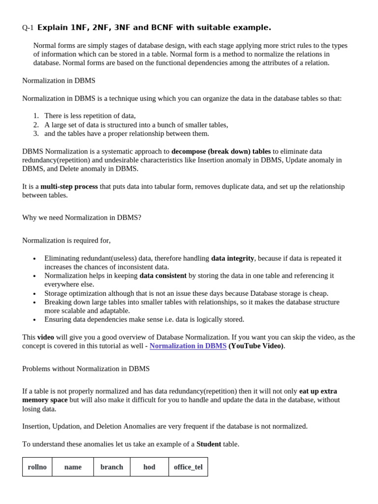 NORMALIZATION | PDF | Information Technology Management | Data Management