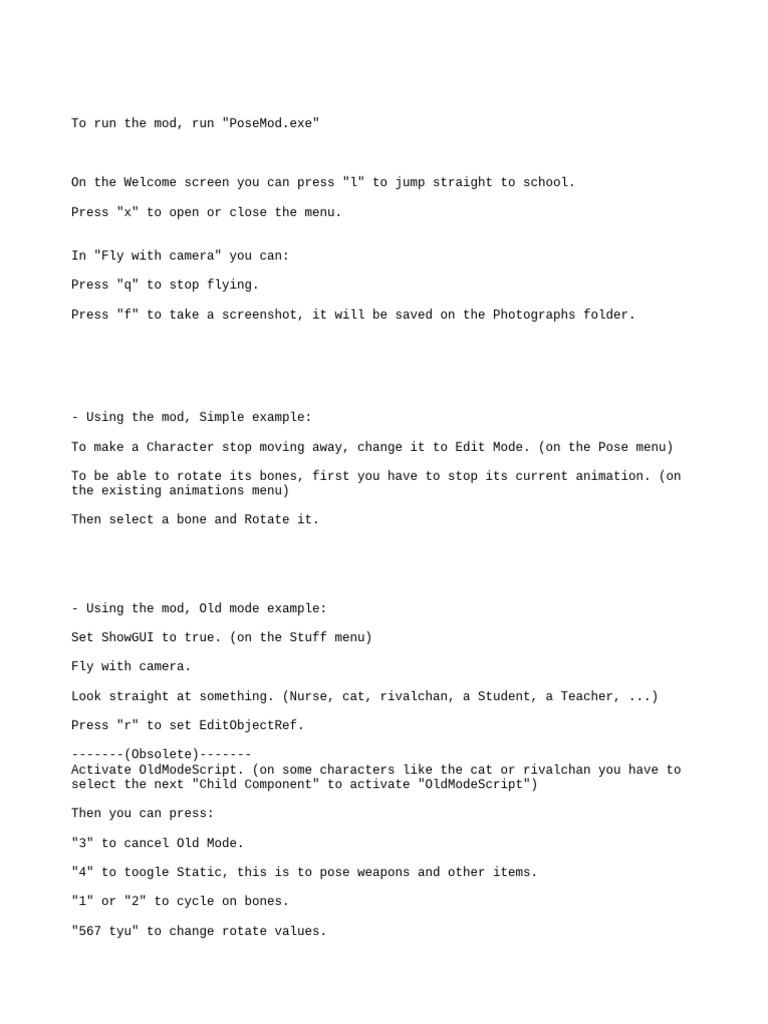 Pose Modding Guide for Gamers | PDF