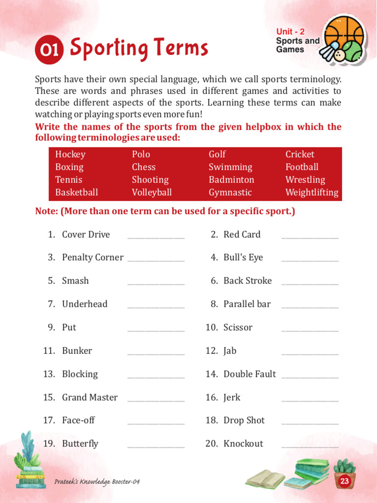 Knowledge Booster 4 Unit-2 | PDF | Athletic Sports | Summer Sports