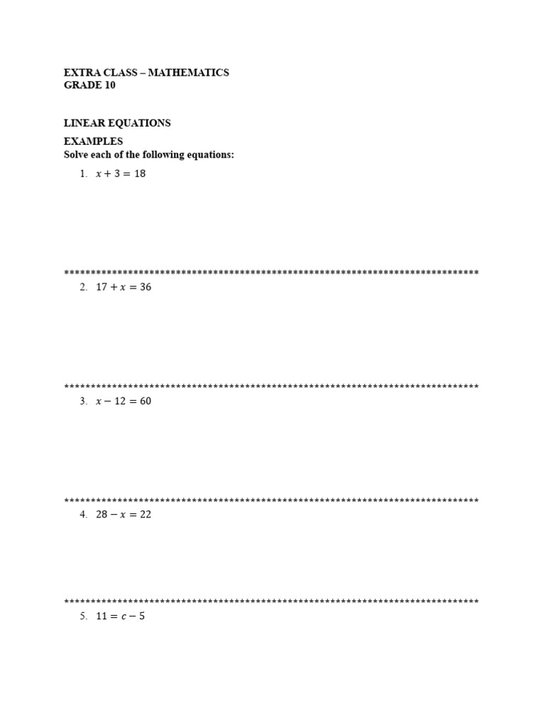 CLASS 2 - MATH - GRADE 10 | PDF | Equations | Mathematics