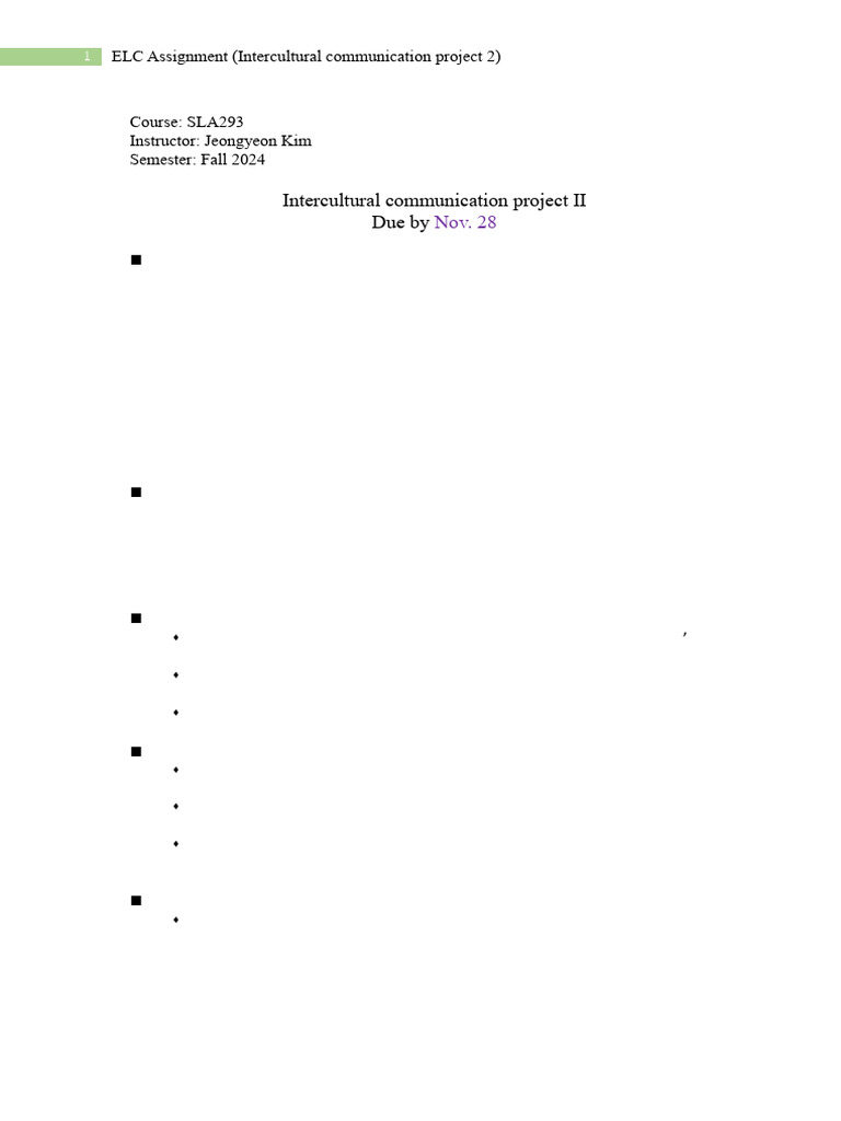 00 ELC IC Project Assignment | PDF | Communication | Human Communication