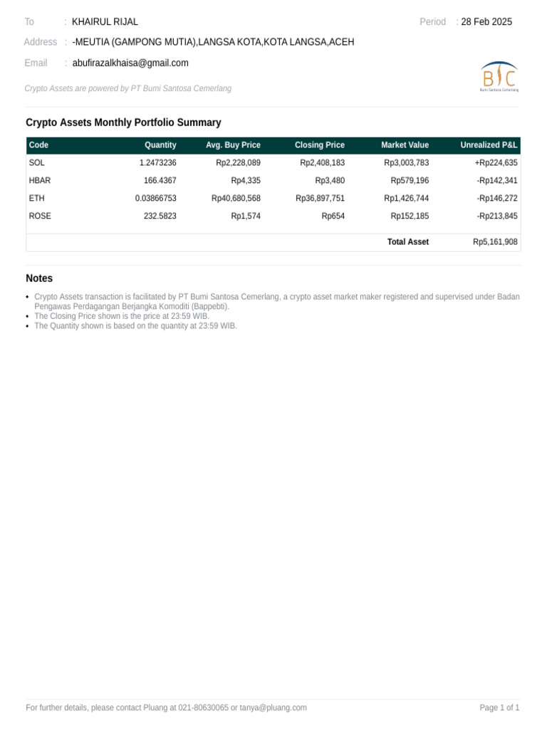 MONTHLYSTATEMENT - STOCKS - 2420601 - 28 Feb 2025 - Khairul - Rijal | PDF