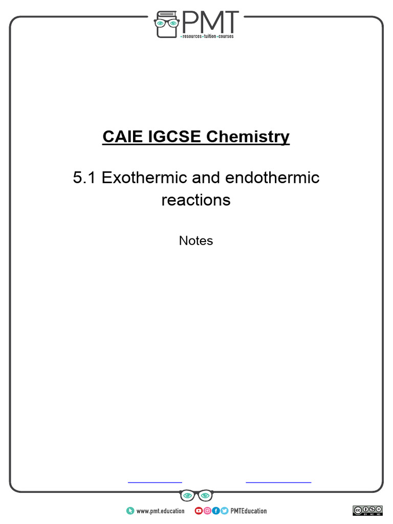 5.1 Exothermic and Endothermic Reactions | PDF | Chemical Reactions ...